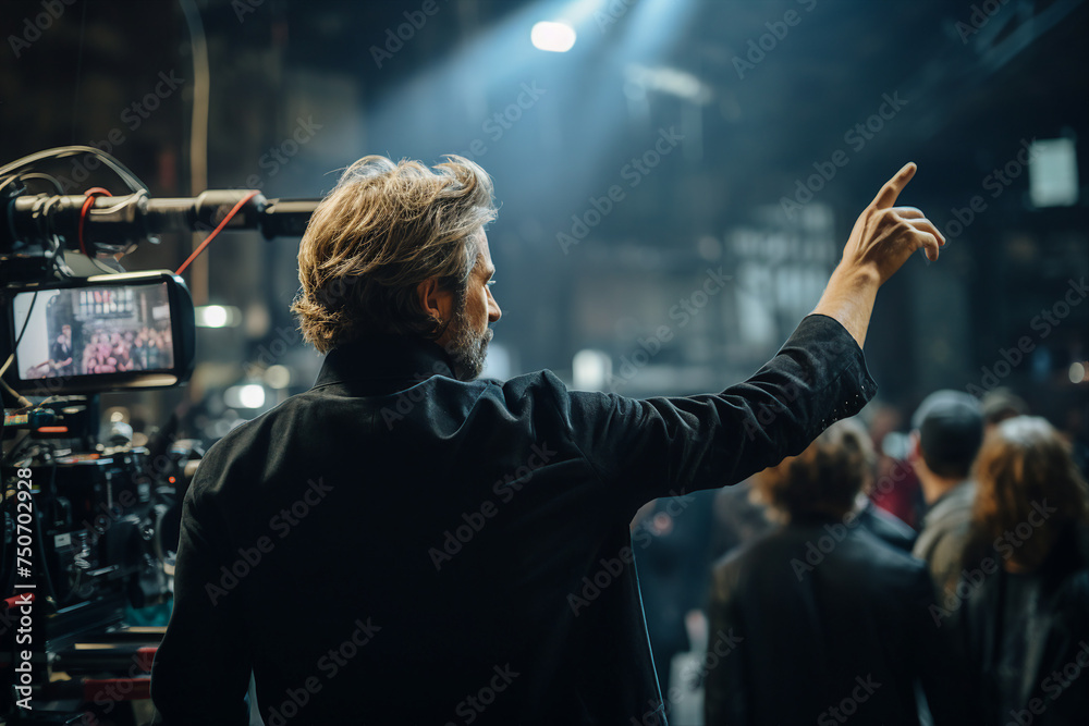 Generative AI image of cameraman is filming an entertainment show on ...