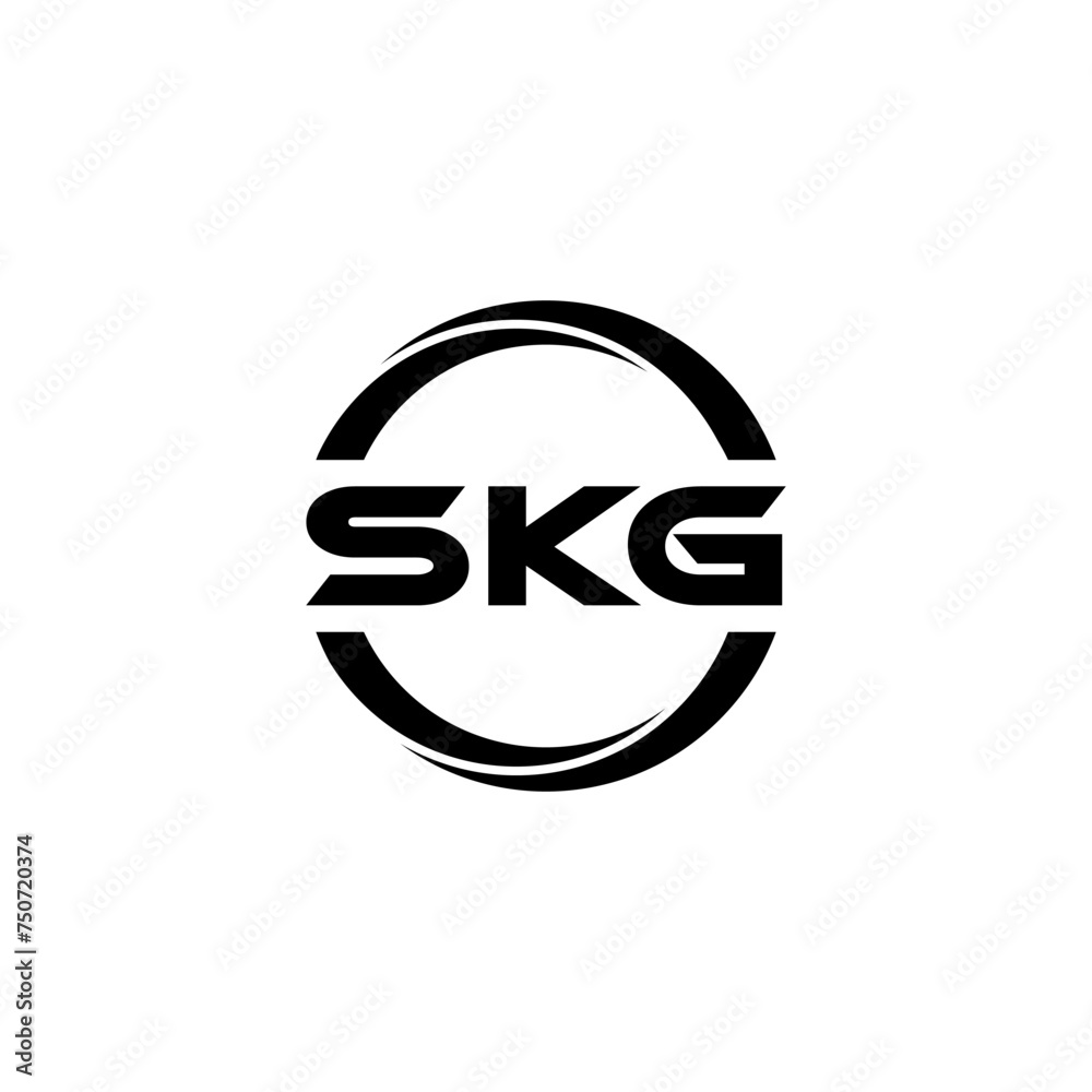 Stock-Vektorgrafik „SKG letter logo design with white background in ...