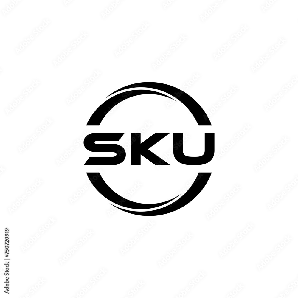 SKU letter logo design with white background in illustrator, cube logo ...