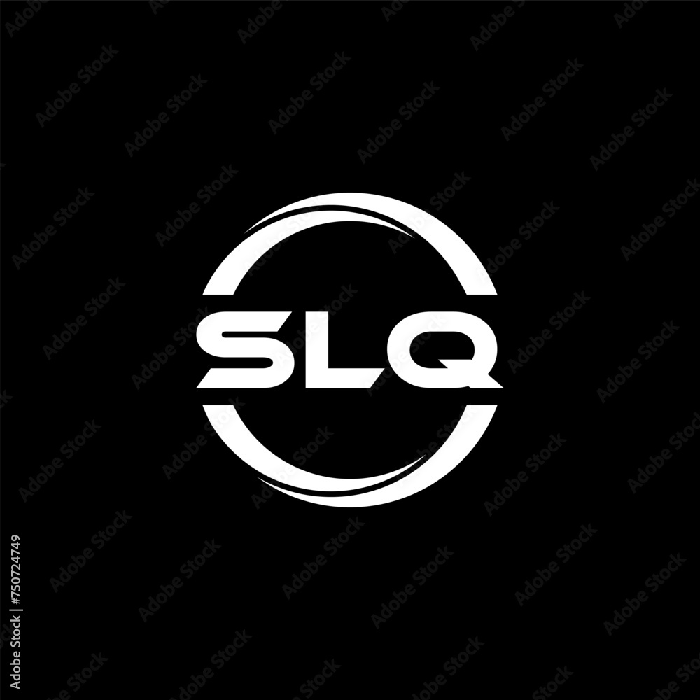 SLQ letter logo design with black background in illustrator, cube logo ...