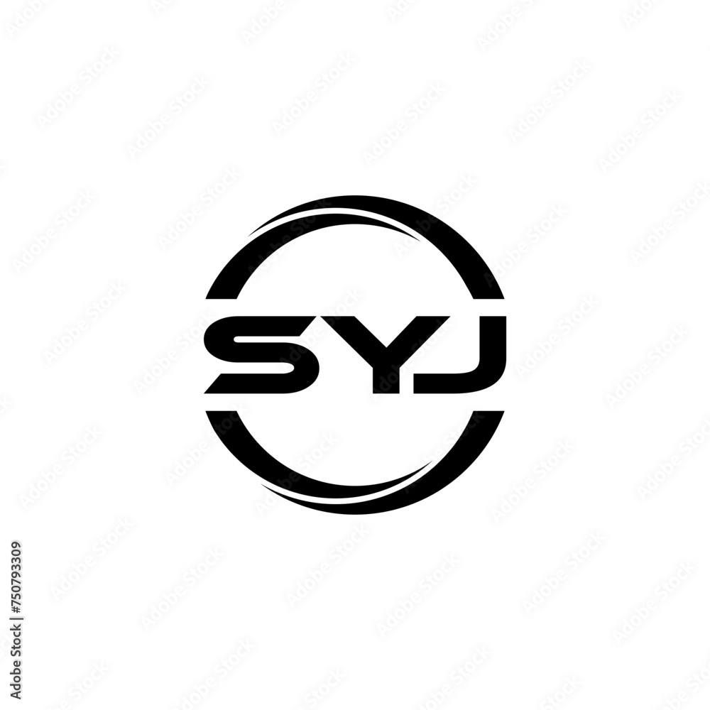 SYJ letter logo design with white background in illustrator, cube logo ...