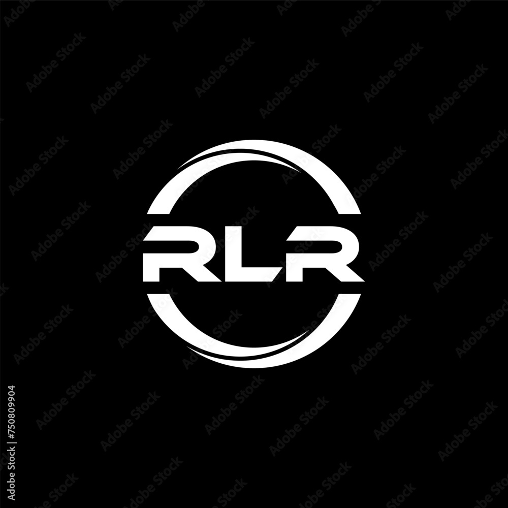 RLR letter logo design with black background in illustrator, cube logo ...