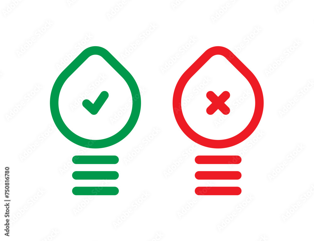 vector check mark and cancel signs. green check sign, red cancel sign ...