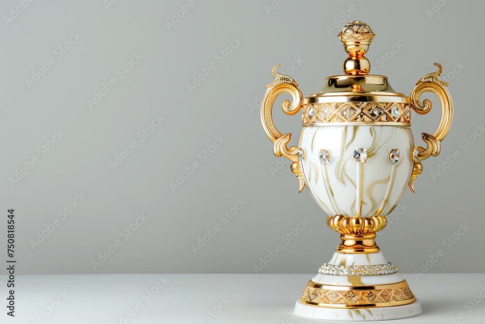 Luxury award trophy isolated on a white background Symbolizing ...