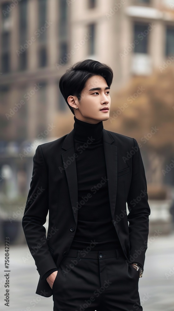 Handsome Asian male model with masculine and sensual pose posing for ...