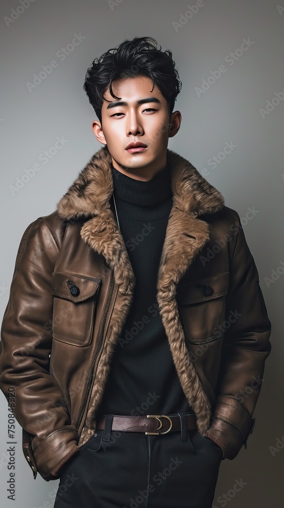 Handsome Asian male model with masculine and sensual pose posing for ... Handsome Asian male model with masculine and sensual pose posing for ...
