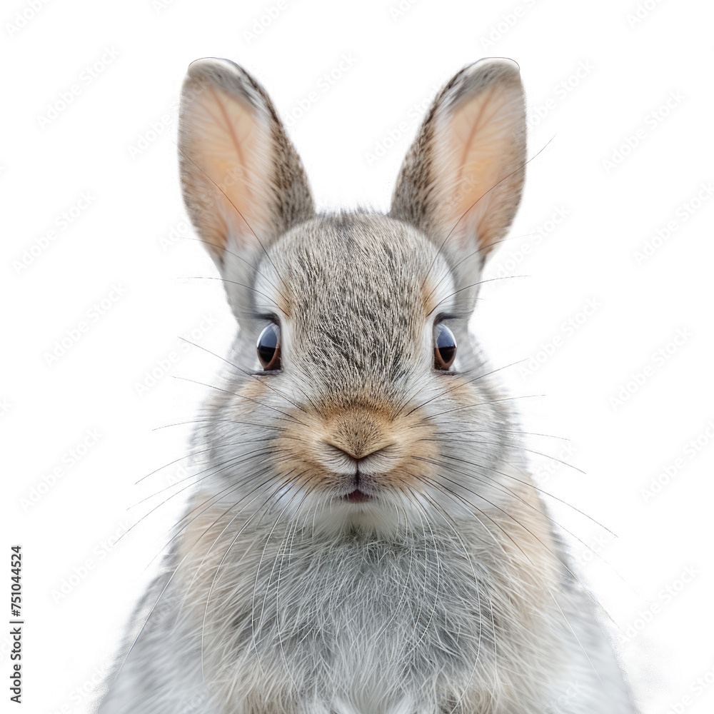 face of Rabbitisolated on transparent background, element remove ...