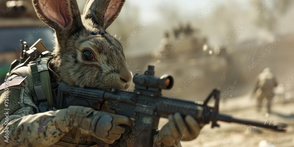 rabbit black ops army Stock Illustration | Adobe Stock