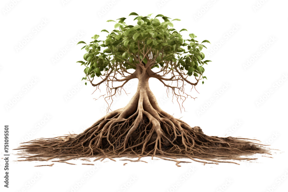 3D image showing a plant's root system Isolated on transparent ...