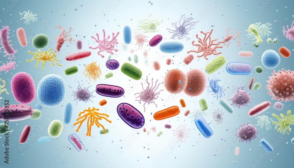 Various models of bacteria, germs and viruses are displayed in this ...