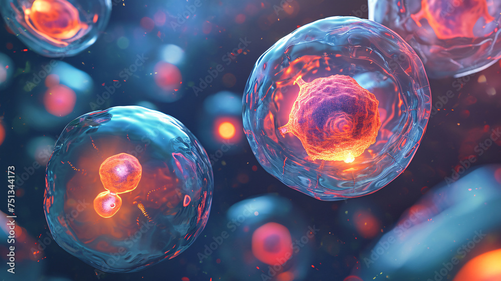 Molecular structure of human biological cells Stock Photo | Adobe Stock