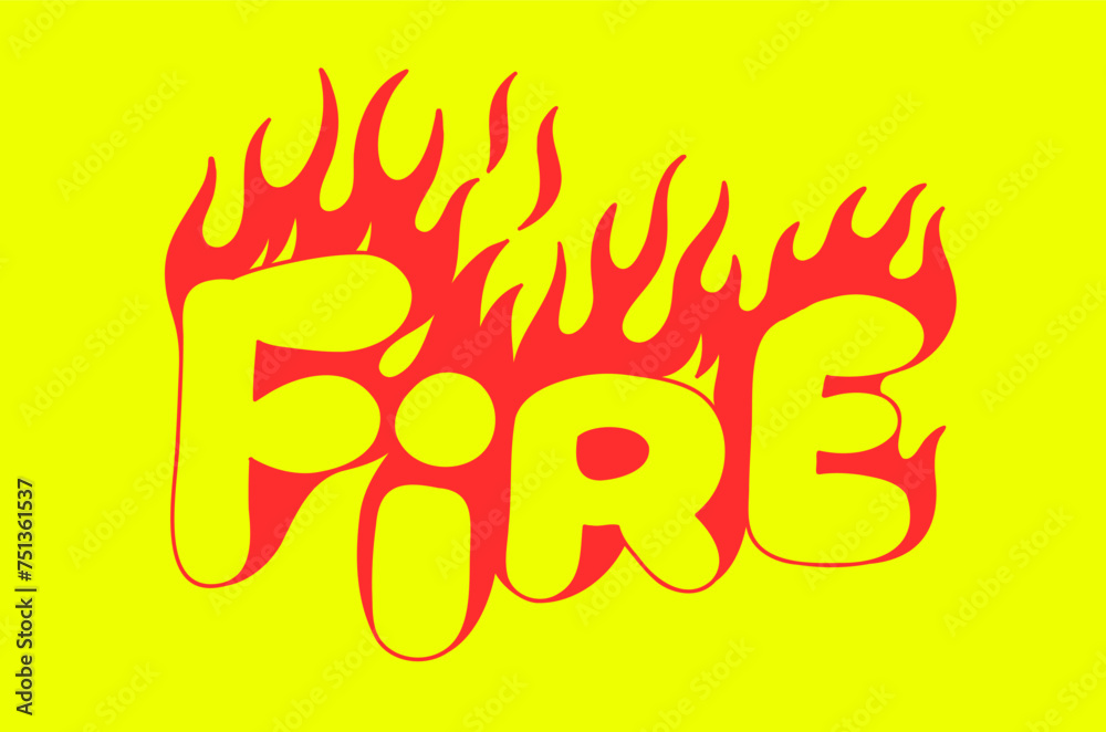 Outline image of the word “FIRE” stylized to look like it’s on fire ...