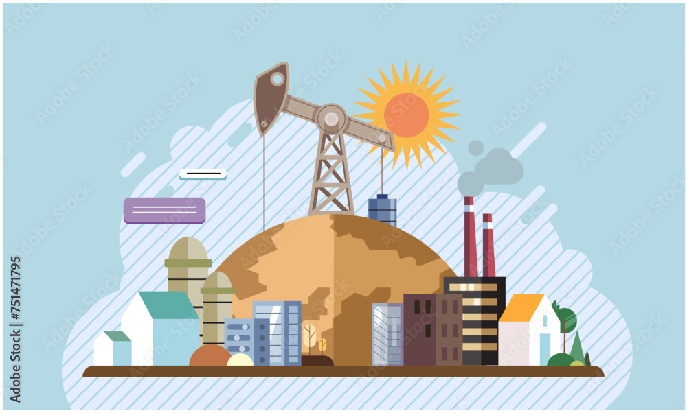 Industrial pollution. Dirty waste. Environmental pollution. Vector ...