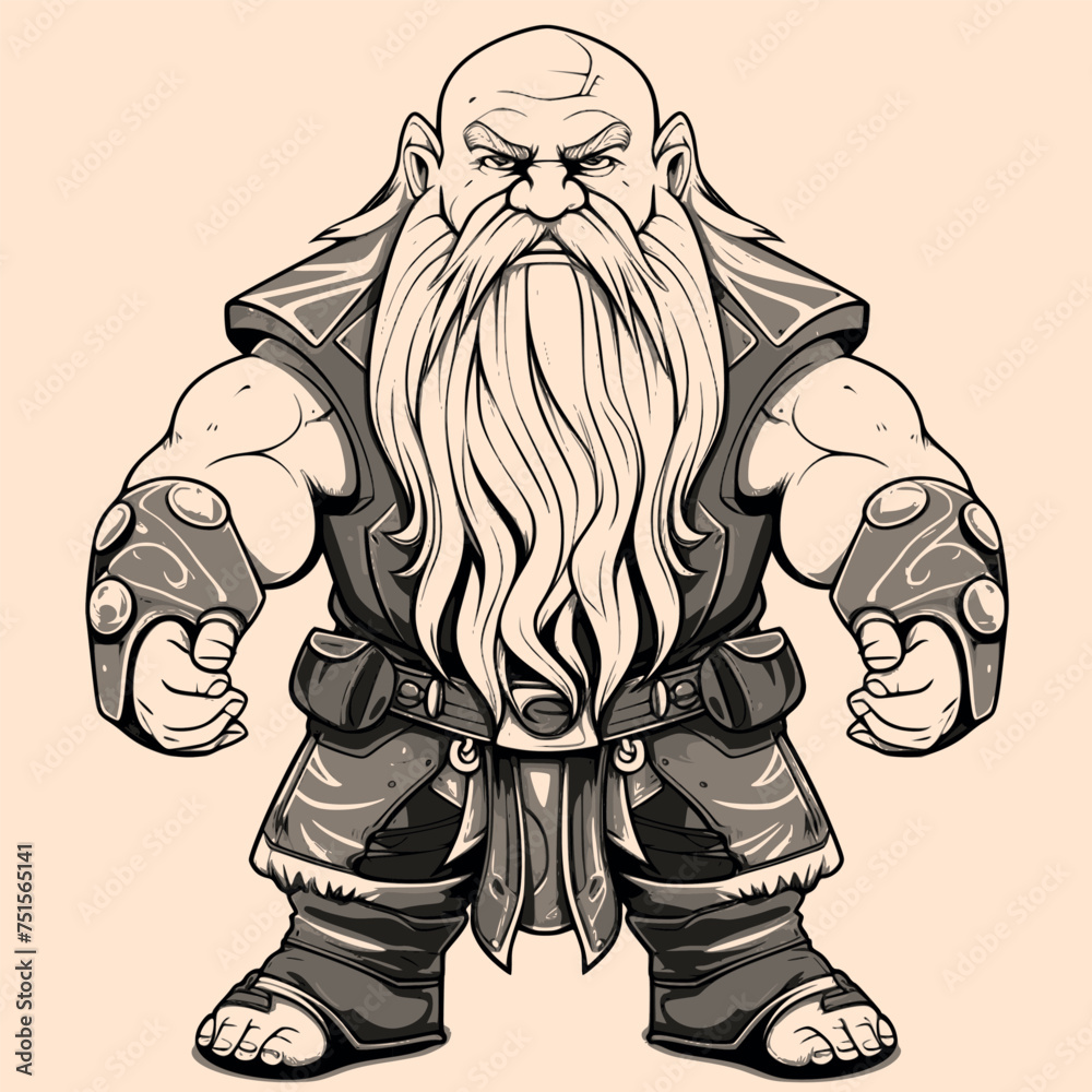 Black and White Dwarf (gnome) Character Outline Silhouette Ornament ...