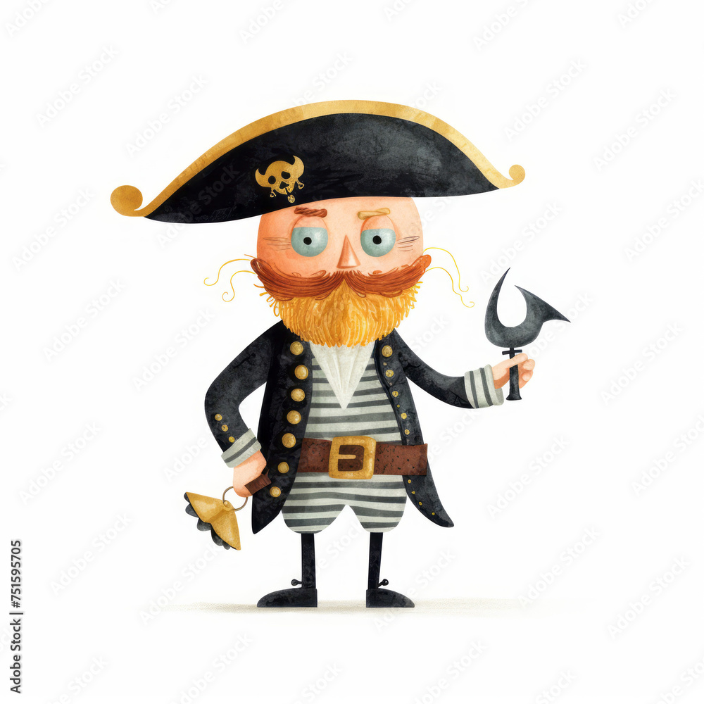 Pirate cartoon character drawing design for student learning Created ...