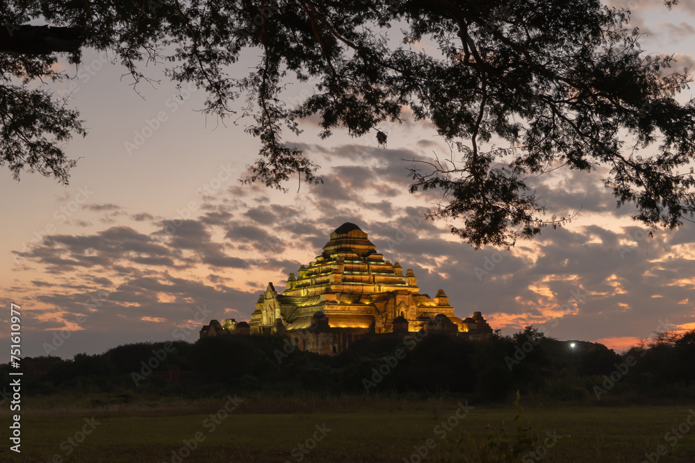 Burmese temples of Bagan City from a balloon, unesco world heritage ...