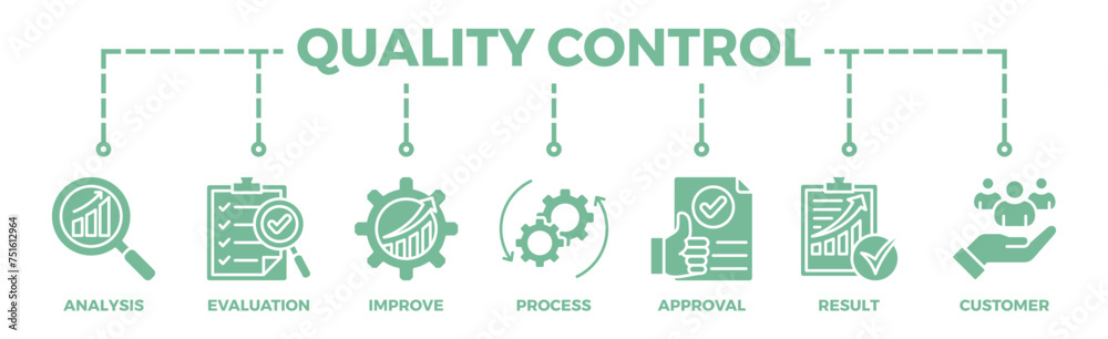Quality control banner web icon vector illustration concept for product ...