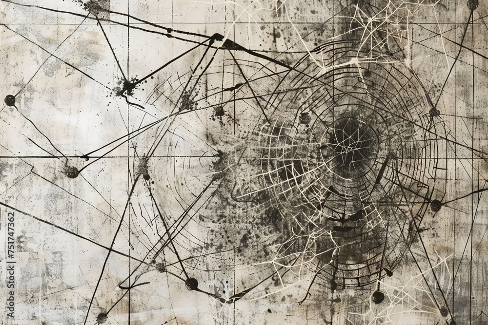 A depiction of a conspiracy theory's organigram in gritty, rebellious ...