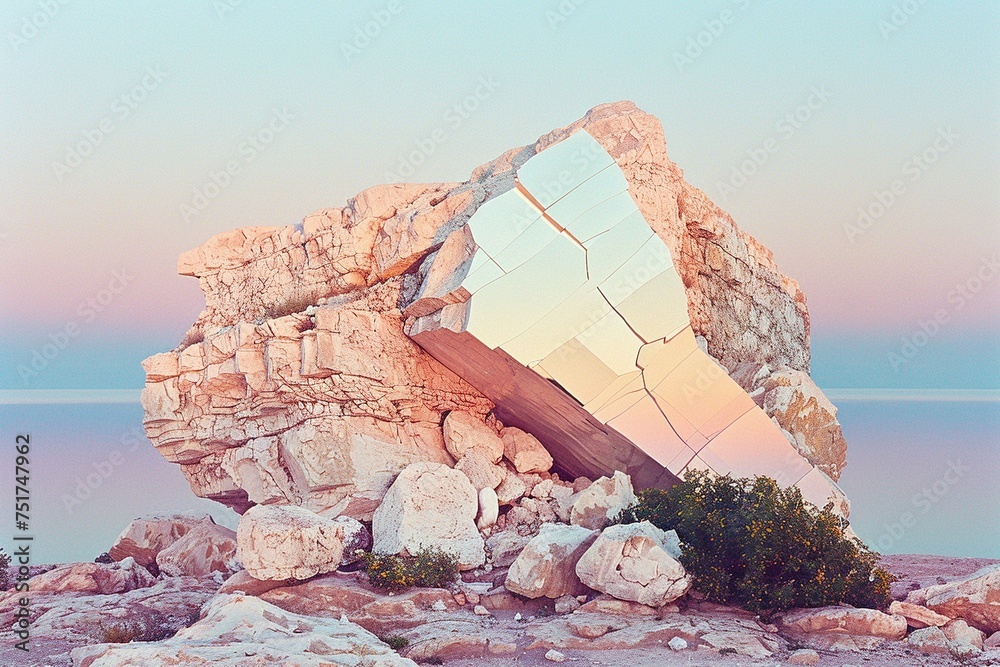 mirrors integrated into a scenographic architectural design, seamlessly ...