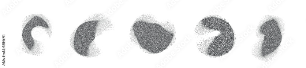 Collage with pattern of circles, dots, and pixels in a gradient effect ...