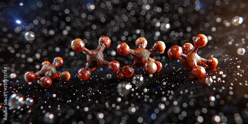 Molecule of ammonia (NH3) with nitrogen and three hydrogen atoms ...