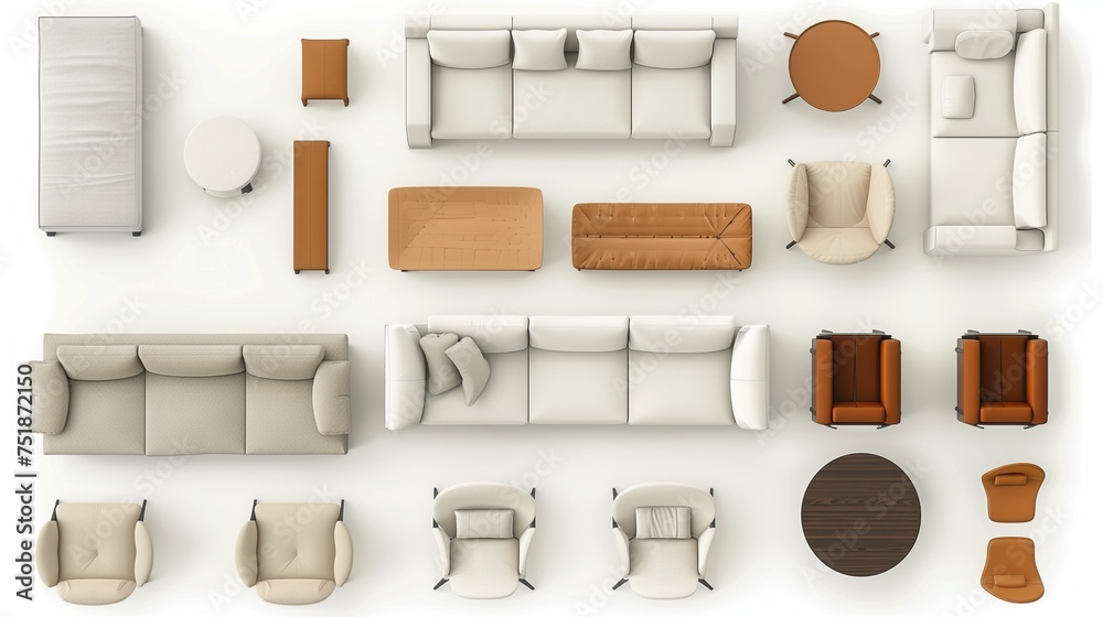 sofa furniture on top view for architecture use. florplan concept Stock ...