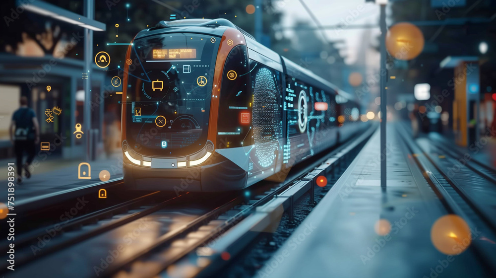 Transportation and technology concept. ITS Intelligent Transport ...