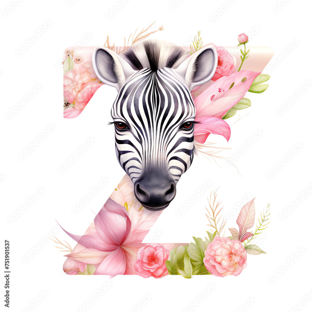 Illustration Stock Cute Animal Alphabet Z Sublimation Clipart,Animal ...