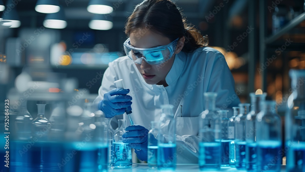 Biotech laboratory, genetic engineering, medical research innovation ...