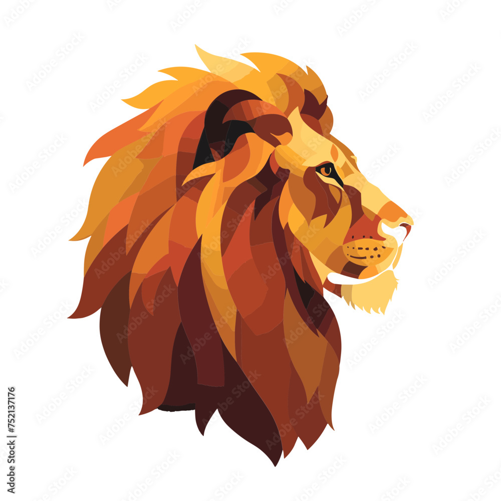 Colorful Lion Head Icon, To provide a versatile and eye-catching lion ...