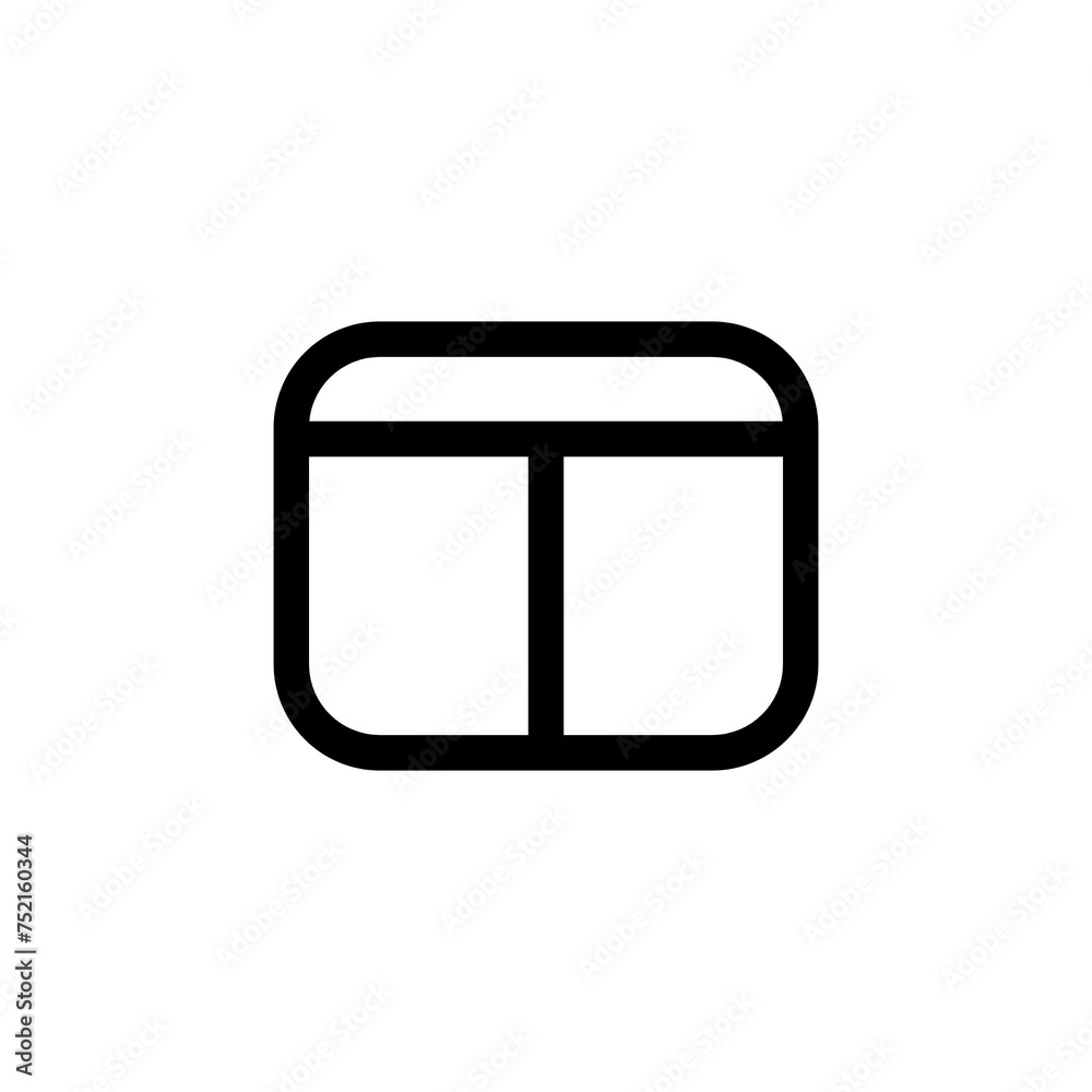 Table column icon in black, outline style and transparent background ...