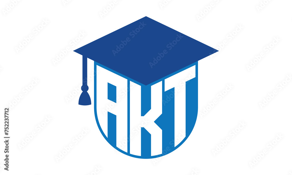 AKT initial letter academic logo design vector template. school college ...