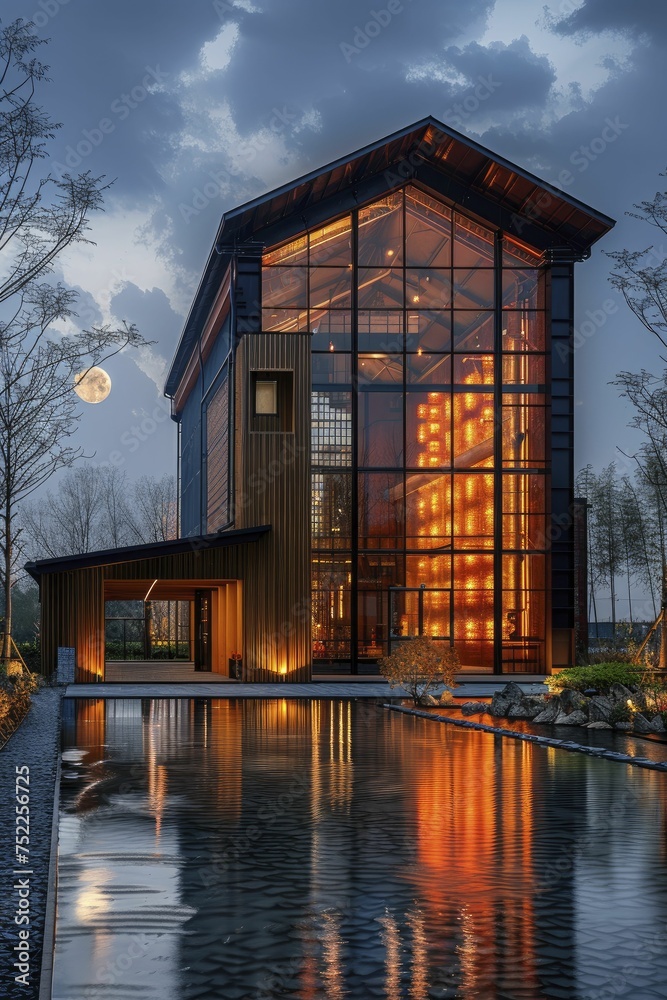 Architectural Innovation: The factory's exterior blends function with ...