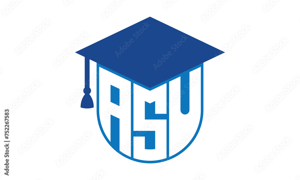 Vector de Stock ASU initial letter academic logo design vector template ...