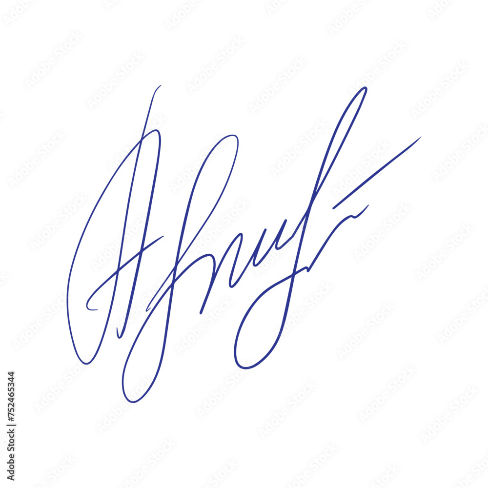 Hand-drawn signatures, examples of documents, certificates and ...