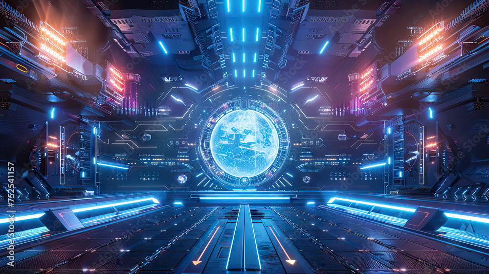 Cybernetic Arena Stage: Future of entertainment with this high-tech ...