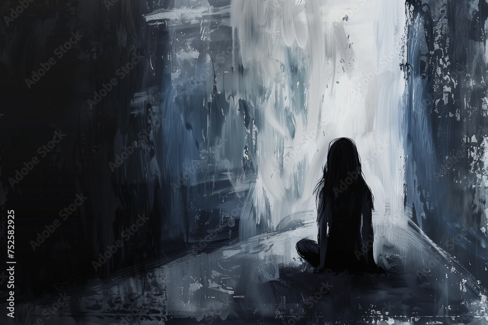 Depression and anxiety, abstract art, paintings, AI created images ...