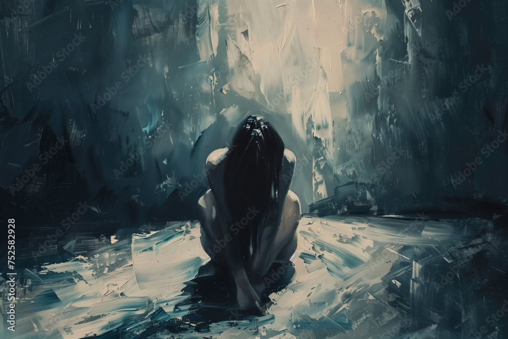 Depression and anxiety, abstract art, paintings, AI created images ...