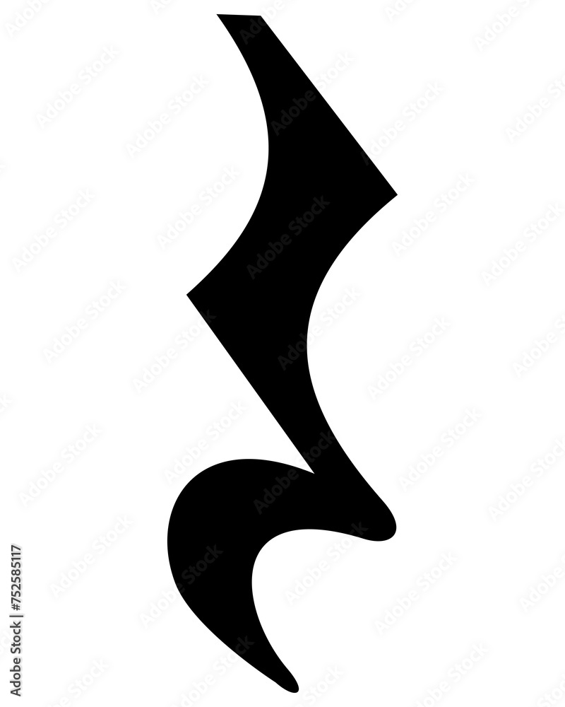 Transparent monochrome PNG of a crotchet rest as used in sheet music to ...