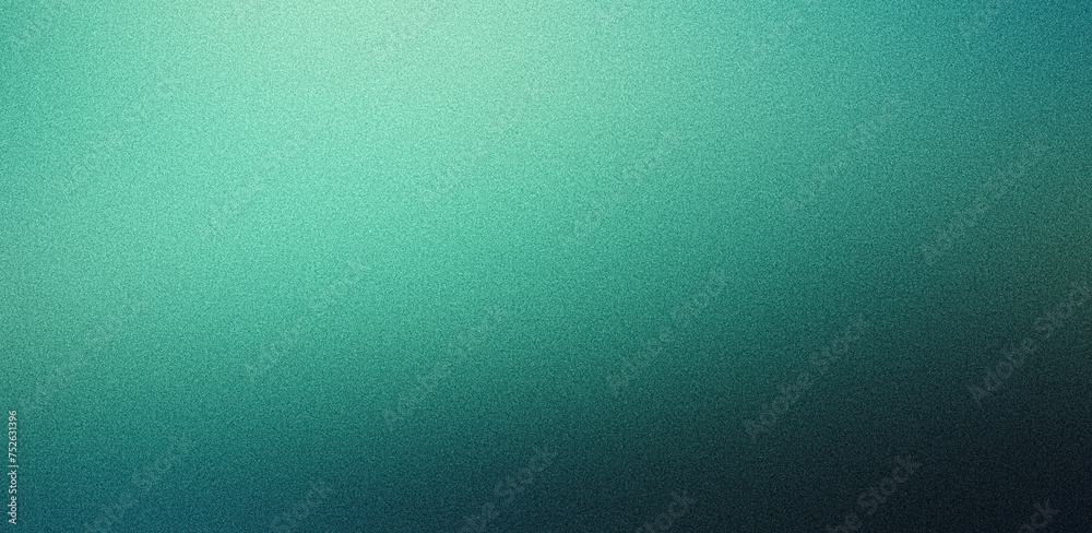 Grainy gradient aqua green background light to dark ocean green smooth ...