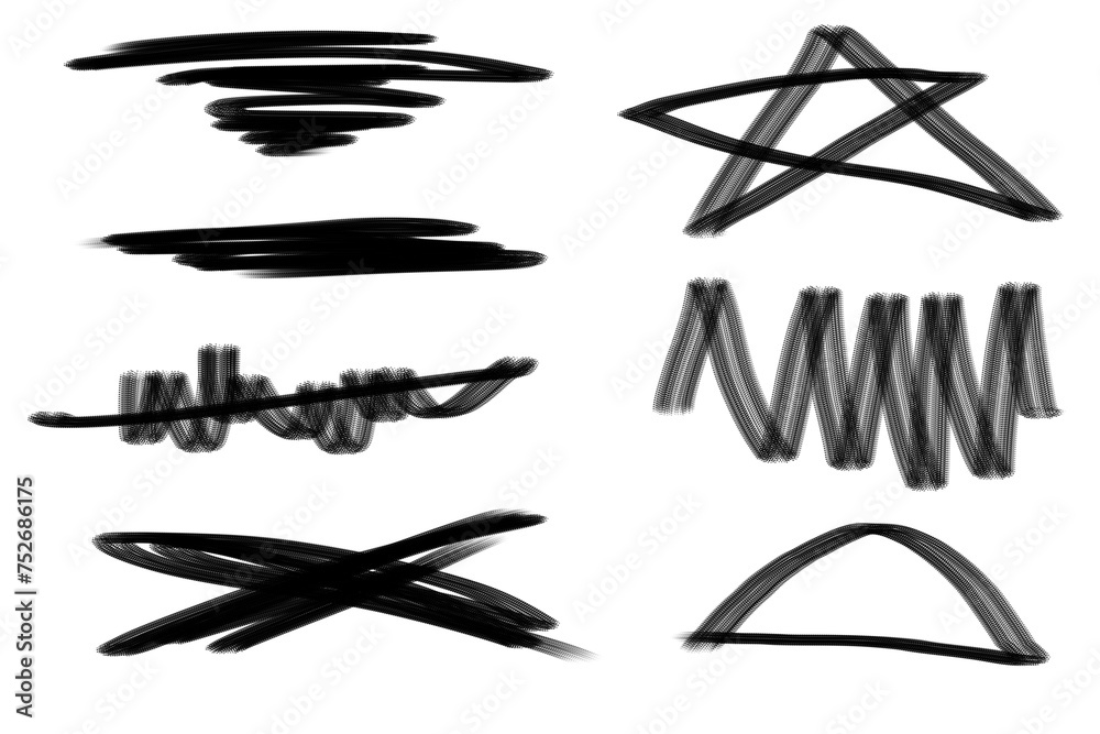 Charcoal graffiti doodle punk shapes collection. Hand drawn abstract ...