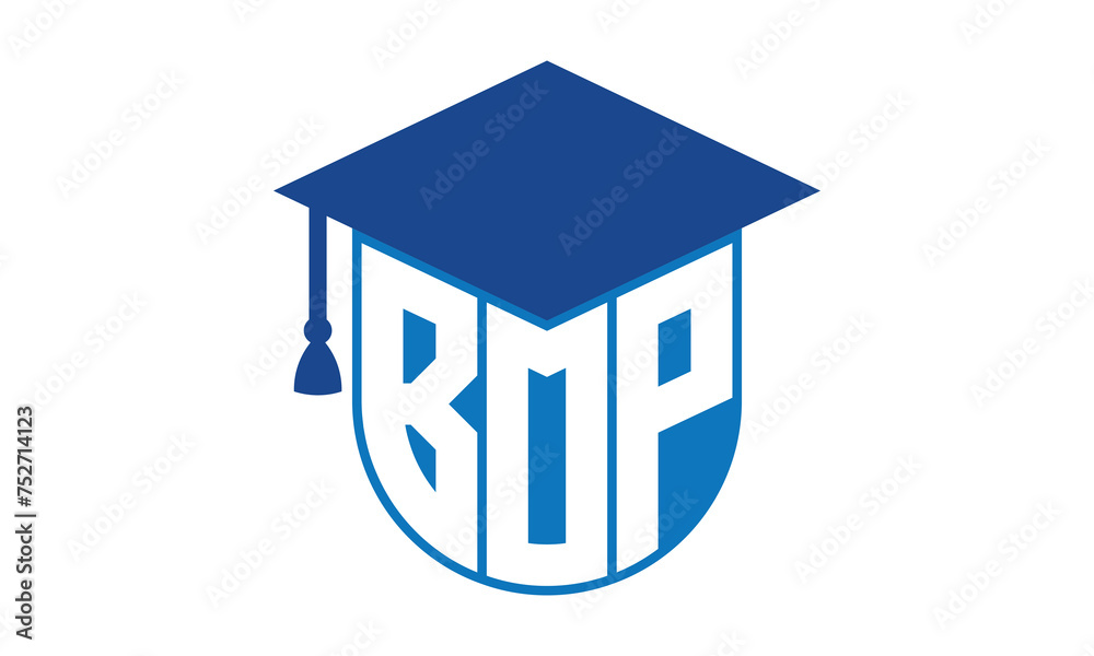 Vector de Stock BOP initial letter academic logo design vector template ...