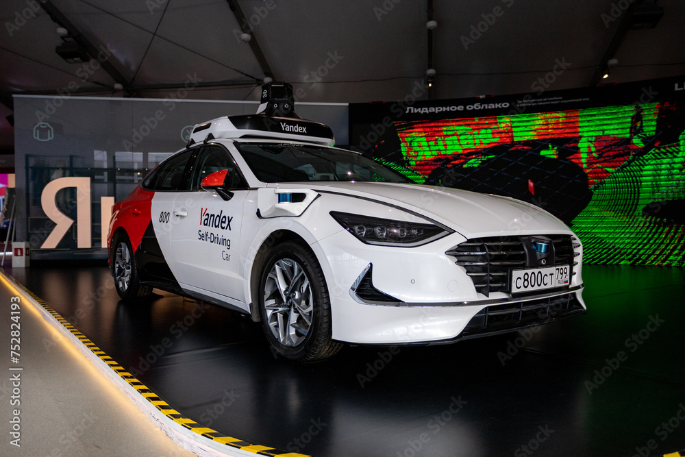 Yandex self driving car, the Russian technology company Hyundai Sonata ...
