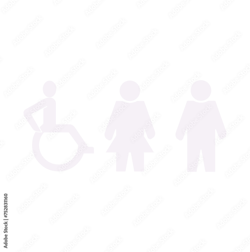 toilet sign printable public signage symbol man woman wc simple black ...