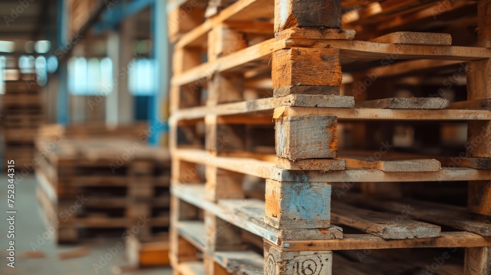 Photo Stock Wooden Pallets. Wooden pallets Stacked upon each other ...
