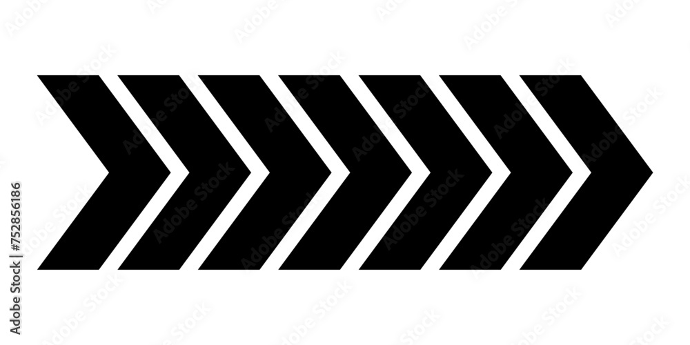 Black dynamic arrow symbol. Modern arrow icon. Vector isolated on white ...