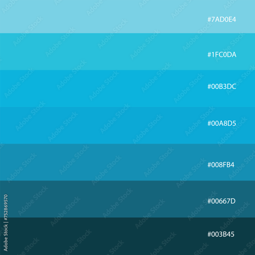 Ocean blue color palette Stock Vector | Adobe Stock