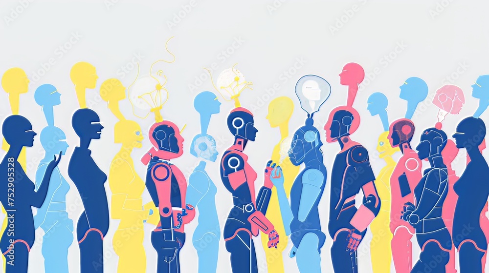 An AI Brainstorming Session: An illustration of a diverse group of AI ...