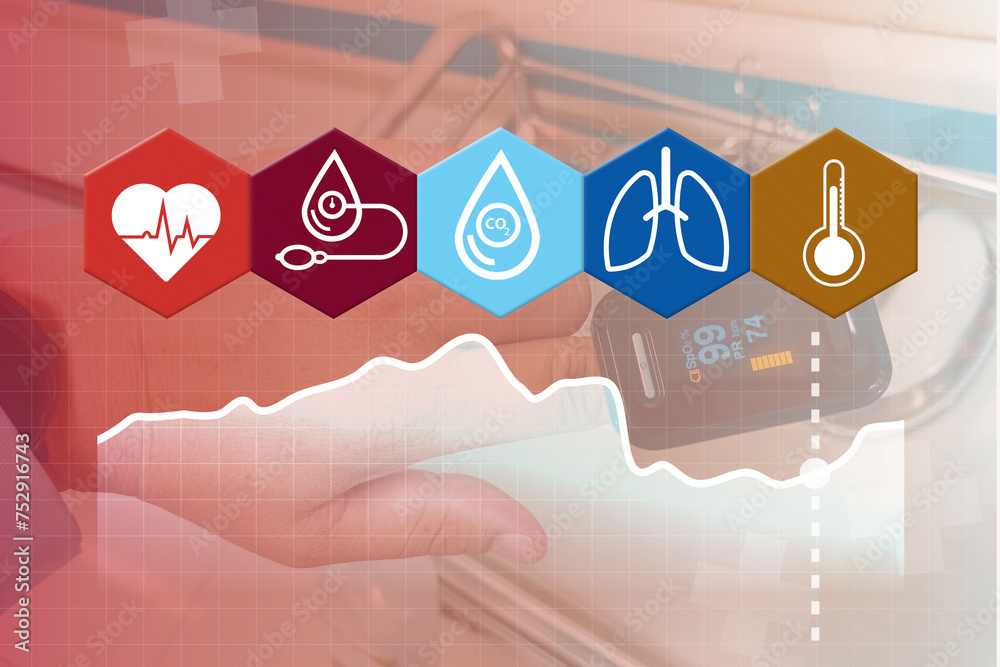 icon vital signs, blood pressure, cardiogram, clinic, doctor ...