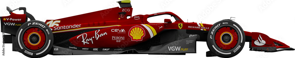 f1 car ferrari sf-24, formula one, season 2024 Stock Illustration ...